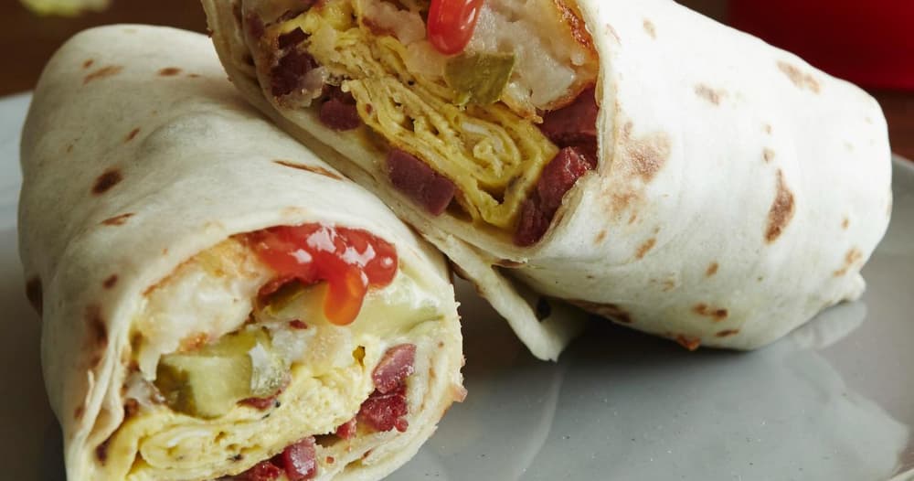 Hangover Corned Beef Hash Wrap | Punchfork