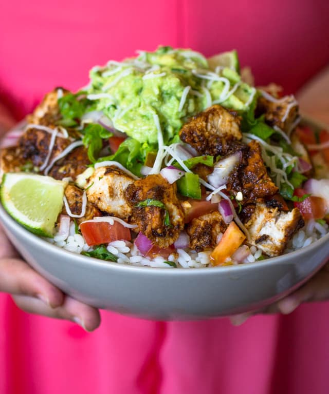 Copycat Qdoba Chicken Burrito Bowls | Punchfork