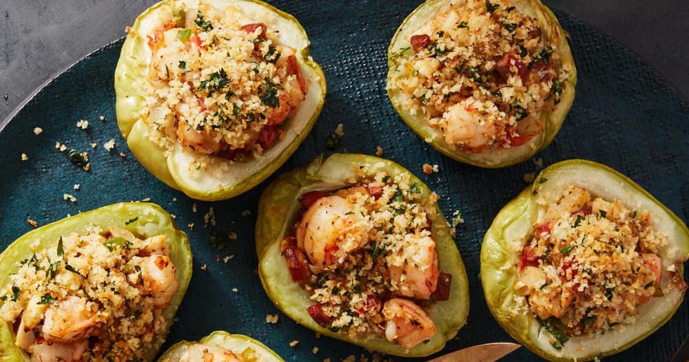 Shrimp-Stuffed Mirliton | Punchfork