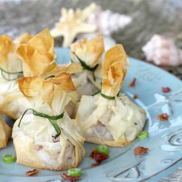 Phyllo Wrapped Shrimp Appetizer with Bacon and Cream Cheese | Punchfork