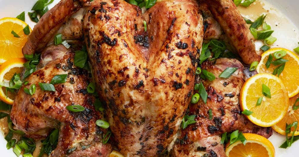 Butterflied Tea and Orange Brined Roasted Turkey with Sesame-Ginger ...