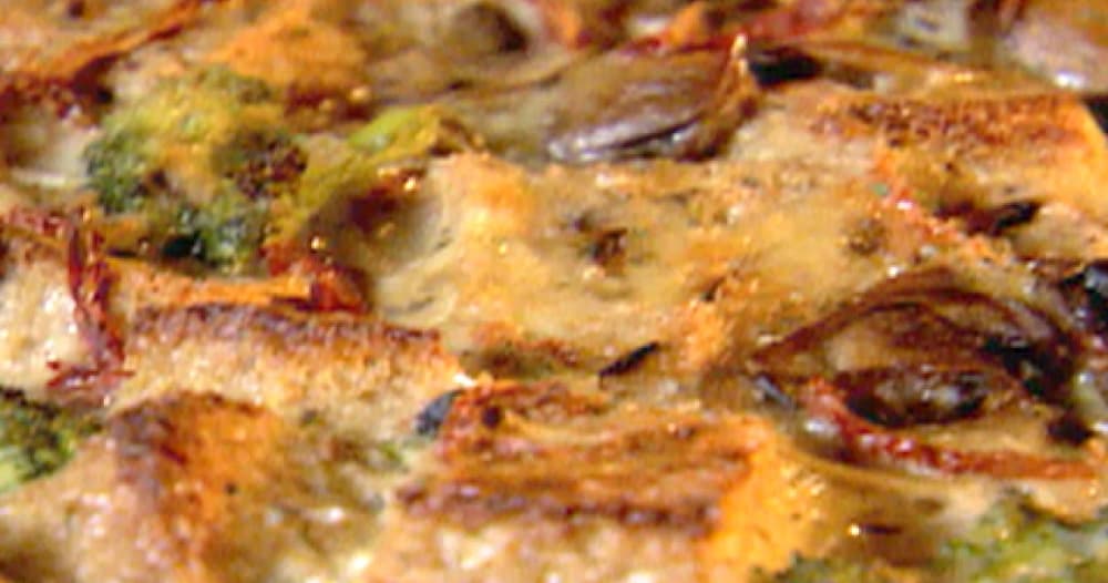 Broccoli, Mushroom, and Cheese Breakfast Strata | Punchfork