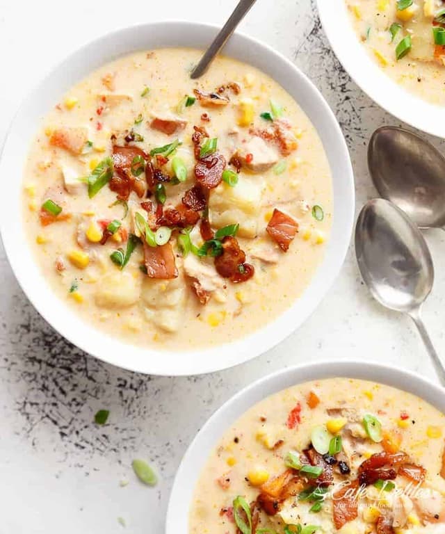Chicken Bacon Corn Chowder (Slow Cooker or Instant Pot) | Punchfork