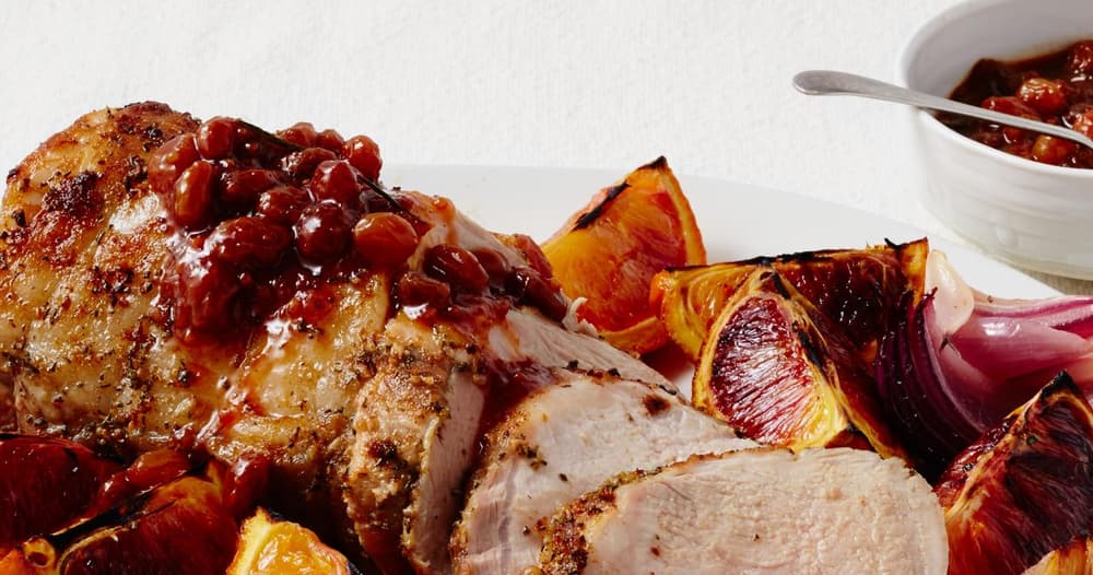 Roast Pork Loin with Blood Orange Mostarda | Punchfork