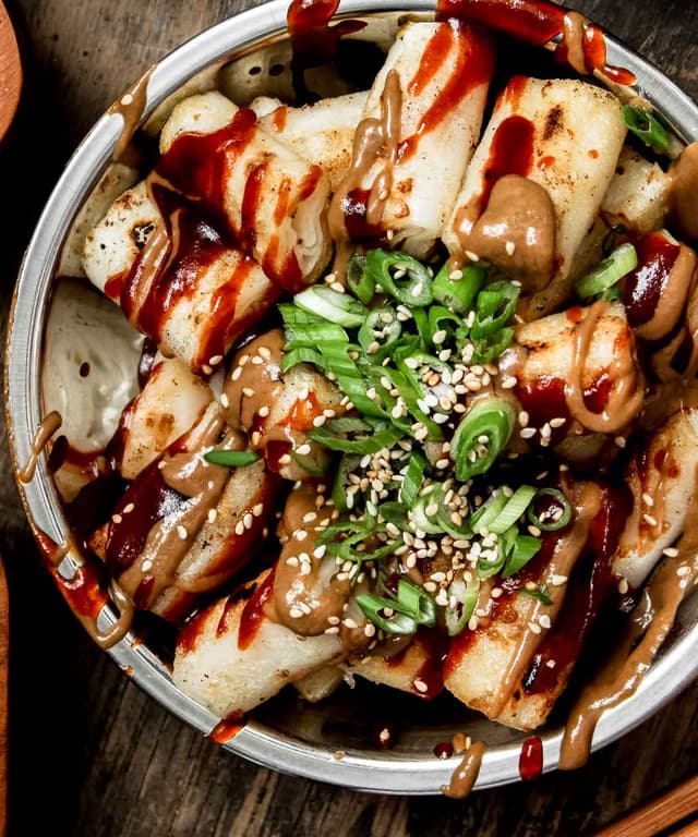 Crispy Cheung Fun (Rice Noodle Rolls) + Spicy Hoisin & Maple Sesame ...