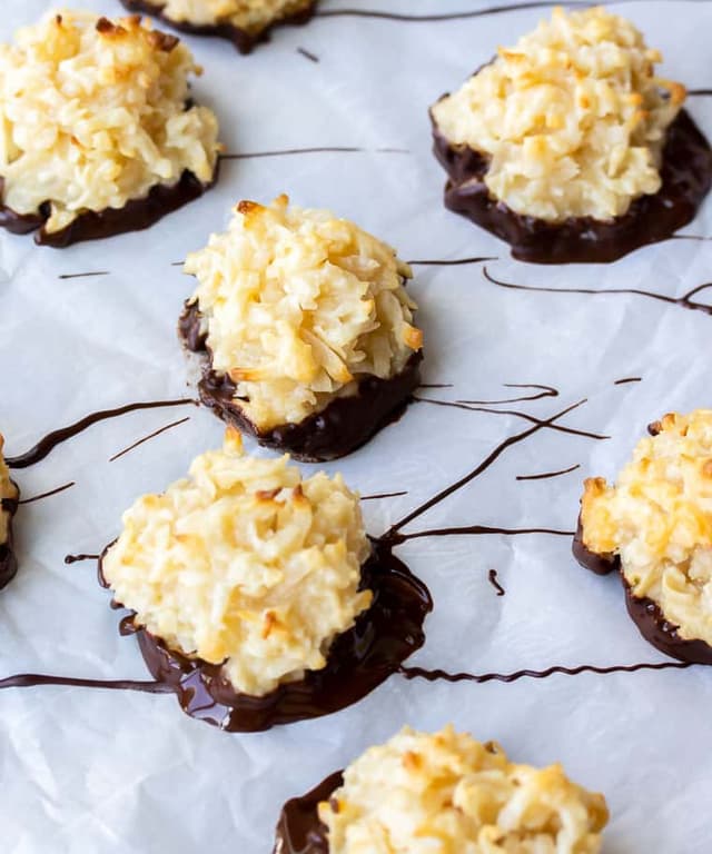 Chocolate Dipped Coconut Macaroons | Punchfork