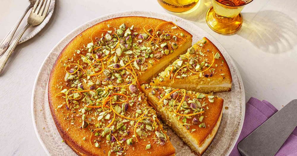 Basbousa Bel Ashta (Semolina Cake with Ashta Cream Filling) | Punchfork