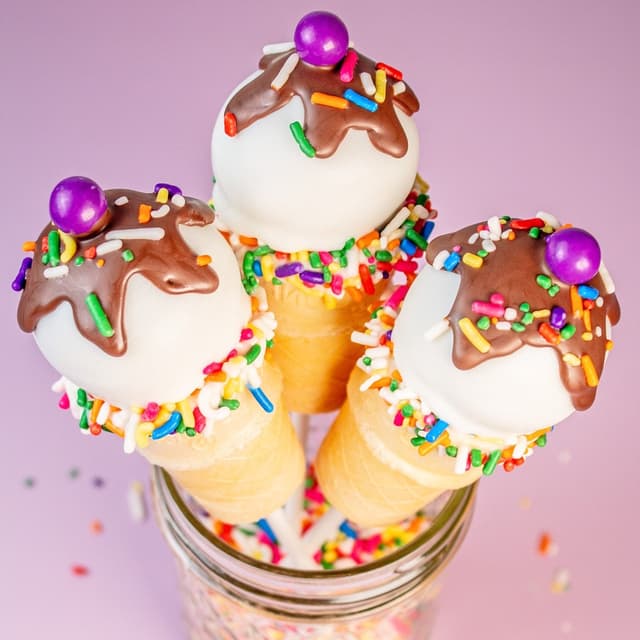 Ice Cream Cone Cake Pops | Punchfork