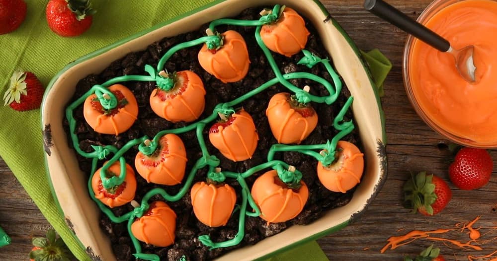 Spooky Strawberry Pumpkin Patch | Punchfork