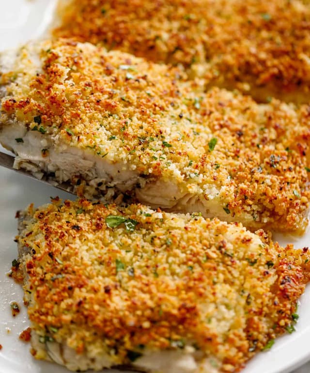 Crispy Garlic Parmesan Crumbed Fish | Punchfork