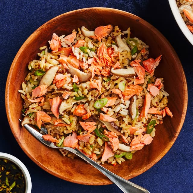 One-Pot Salmon and Shiitake Rice | Punchfork
