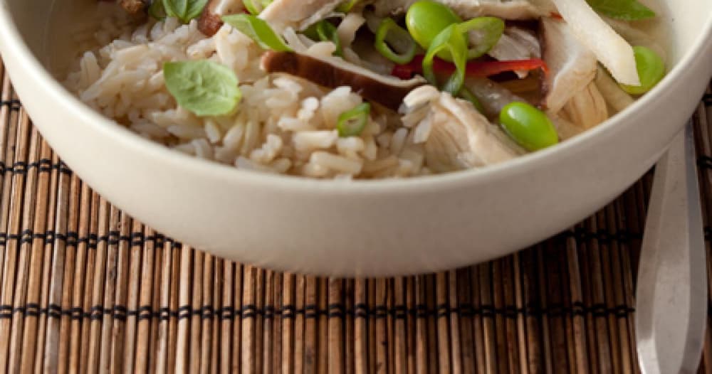 Brothy Chicken and Rice with Ginger and Scallions | Punchfork