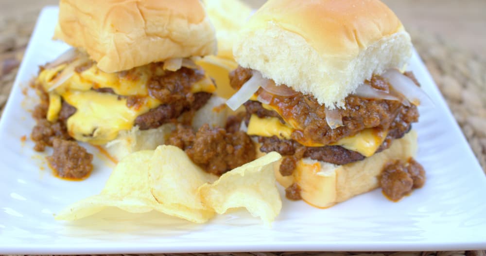 California Chili Cheeseburger Sliders | Punchfork