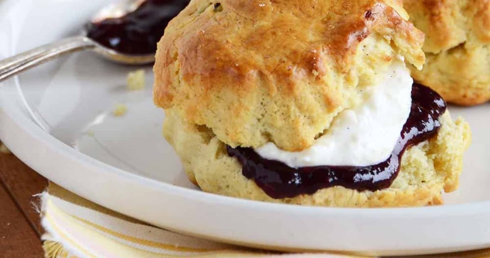 Cherry Scones with Vanilla Cream and Cherry Jam | Punchfork