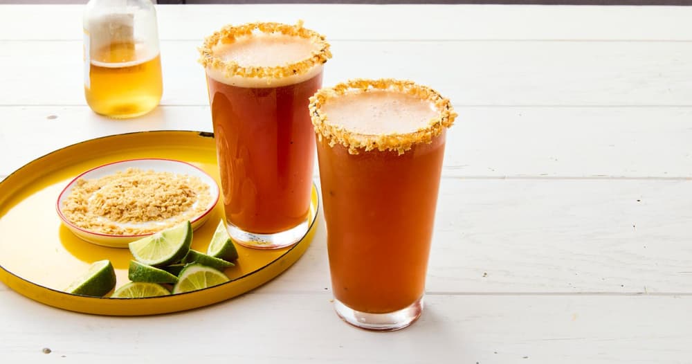 Michelada with Crushed Tortilla Chip Rim | Punchfork