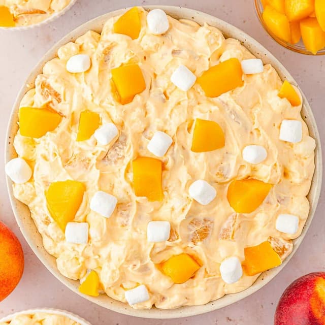 Easy Peach Fluff Salad | Punchfork