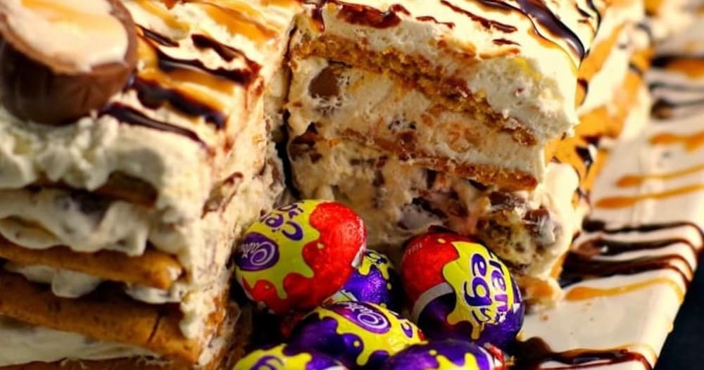 No Bake Easter Creme Egg IceBox Cake | Punchfork