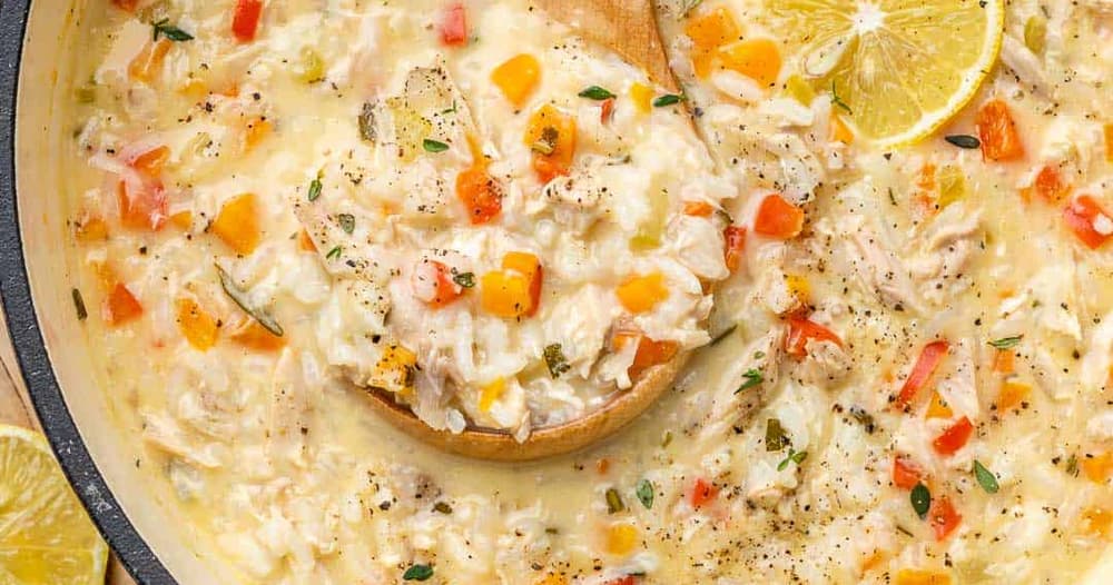 Creamy Turkey Lemon Rice Soup | Punchfork