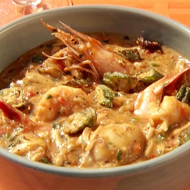 Shellfish and Andouille Gumbo with Shrimp, Scallops, Clams and Oysters ...