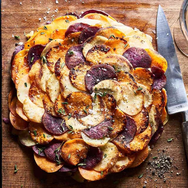 Sweet Potato Pommes Anna (Layered Potato Casserole) | Punchfork