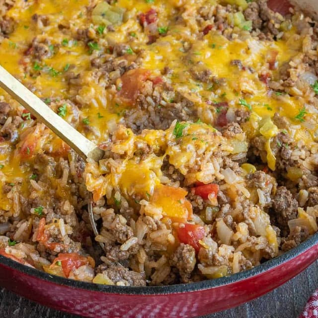 Ground Beef Rice Skillet | Punchfork