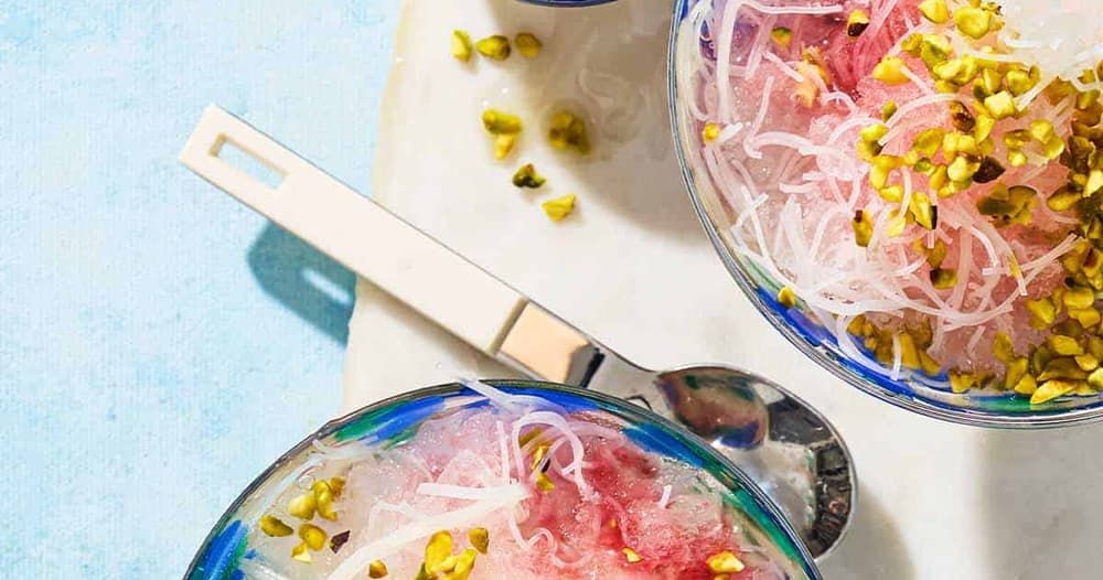 Faloodeh (Persian Rose and Lime Granita with Vermicelli) | Punchfork