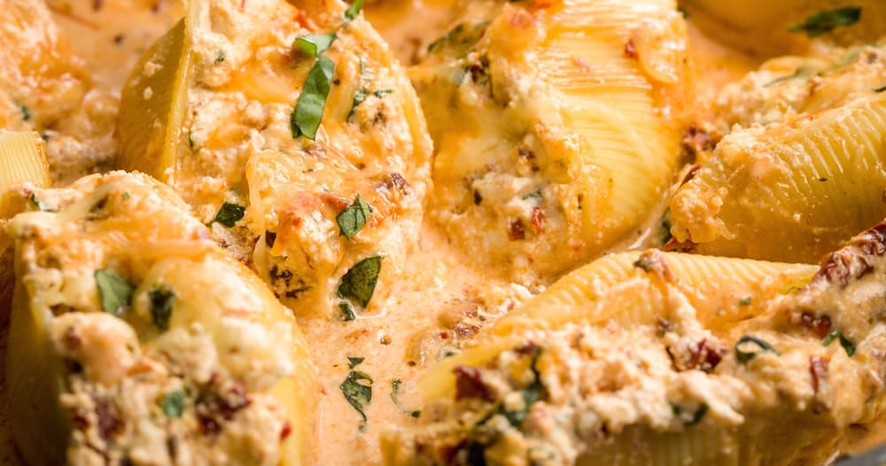 Creamy Caprese Stuffed Shells | Punchfork