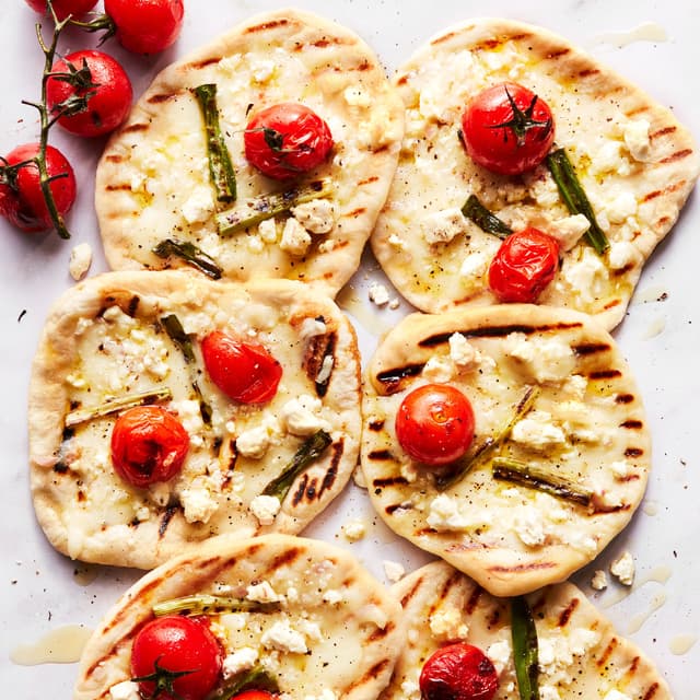 Grilled Tomato Feta Pizzettes | Punchfork