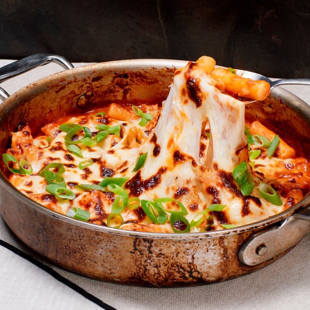 Buldak Fire Chicken with Rice Cakes | Punchfork