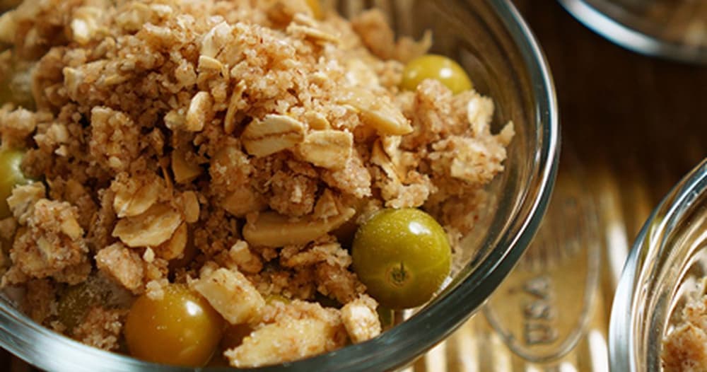 Mini Husk Cherry Crumbles - Ground Cherry Cobbler | Punchfork