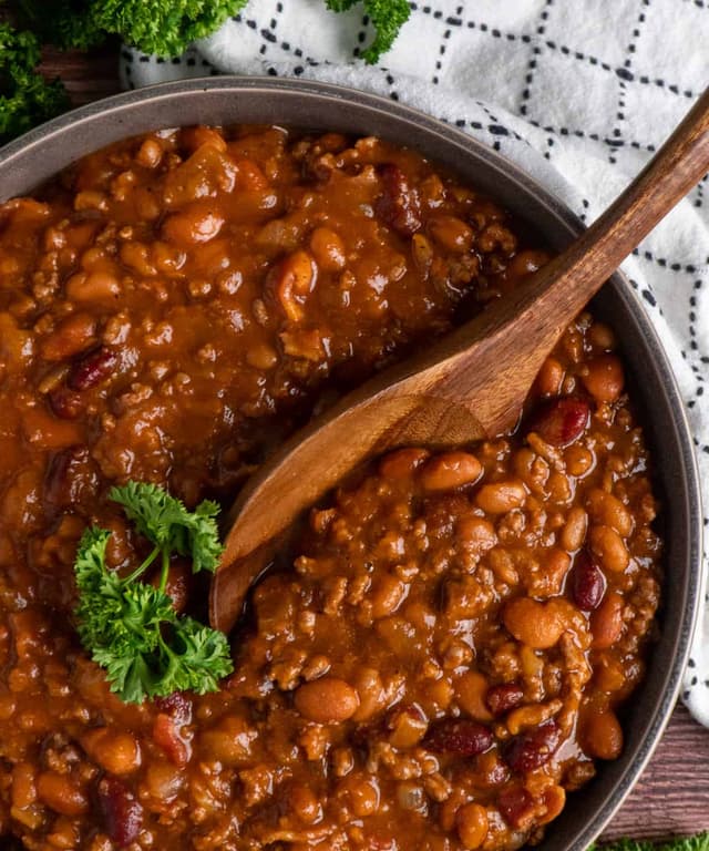 Slow Cooker Cowboy Beans | Punchfork