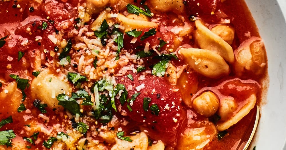 Brothy Pasta with Chickpeas | Punchfork