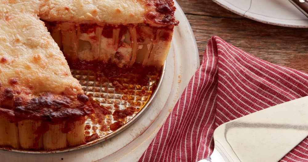 Ricotta-Stuffed Rigatoni Pie with Meat Sauce | Punchfork