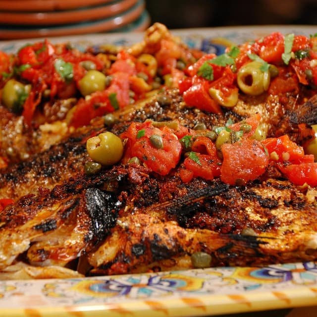 Whole Snapper with Grilled Vera Cruz Salsa | Punchfork