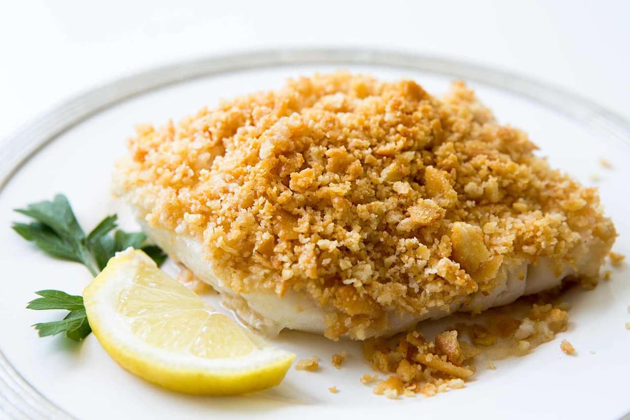 Baked Cod with Ritz Cracker Topping | Punchfork
