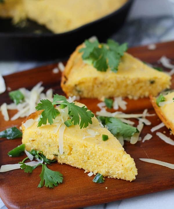 Brown Butter Cornbread with Poblano Chiles and Gruyere Cheese | Punchfork