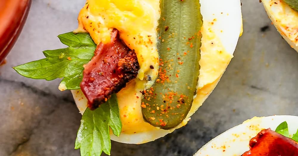 Bloody Mary Deviled Eggs | Punchfork