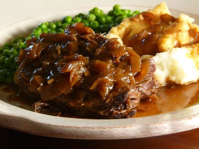 Crock Pot Moose Roast with French Onion Gravy | Punchfork