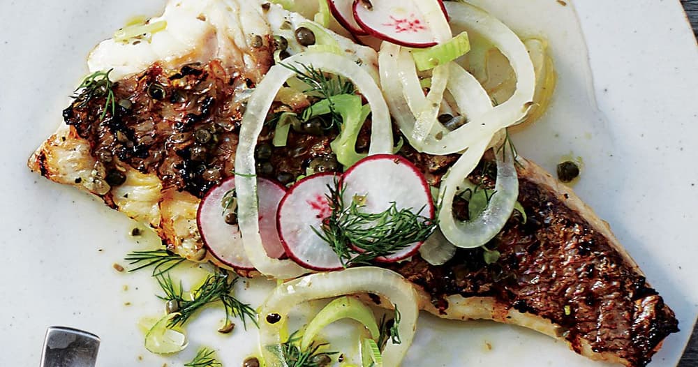 Snapper Escabèche with Fennel, Radish, and Dill | Punchfork