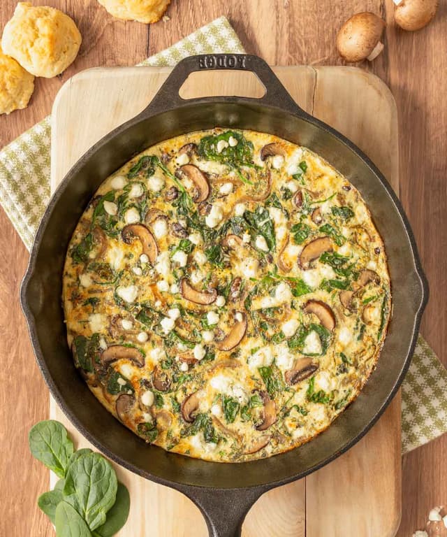 Healthy Vegetable Frittata with Spinach and Mushrooms | Punchfork