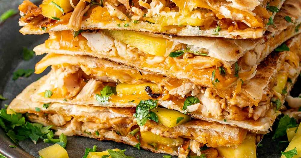BBQ Chicken Mango Quesadillas | Punchfork