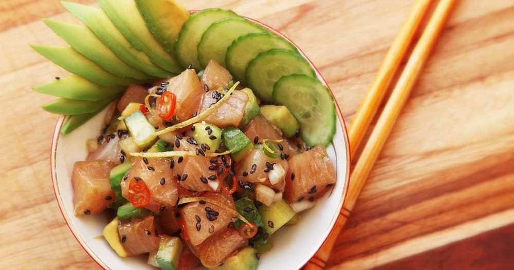 Hamachi Poke with Cucumber and Avocado | Punchfork