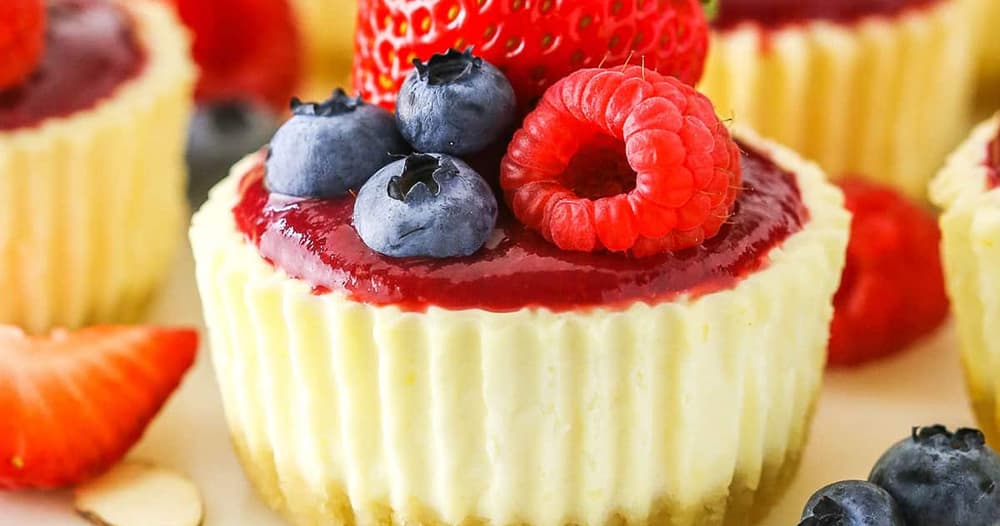 Mini Berry Almond Cheesecakes | Punchfork