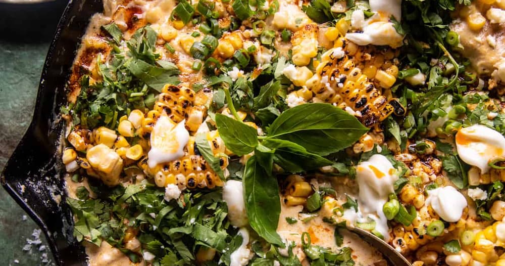 Skillet Creamed Street Corn Chicken | Punchfork