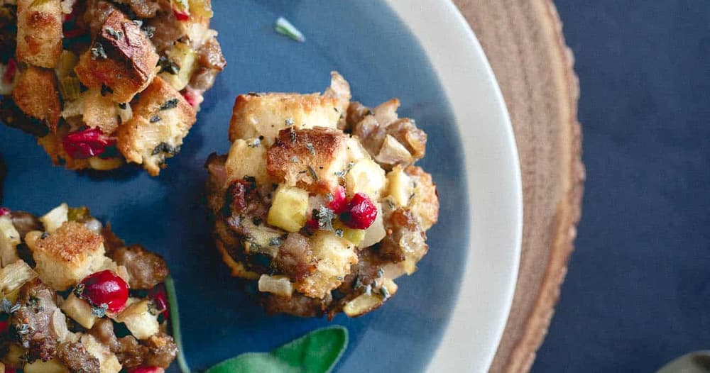 Sausage Cranberry Apple Stuffing Muffins | Punchfork