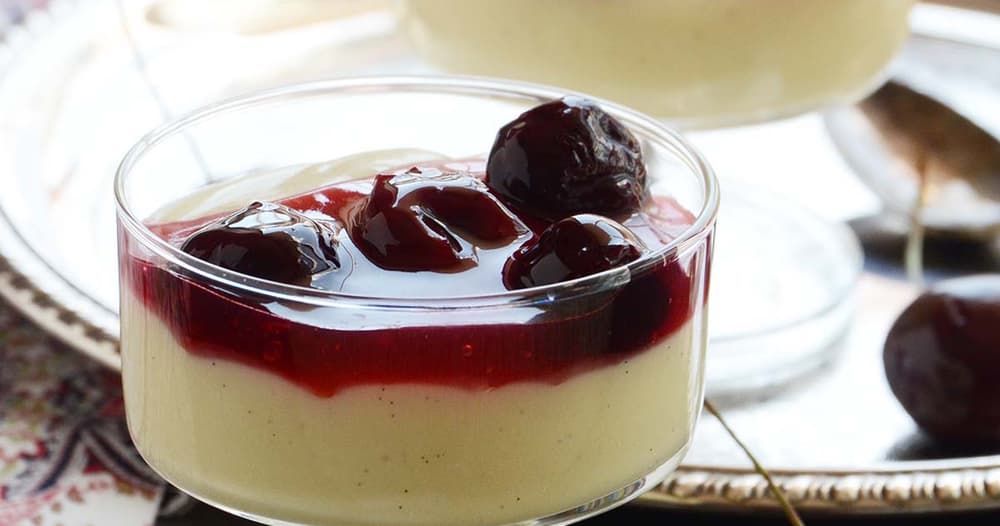 Bavarian Cream with Cherry Sauce | Punchfork