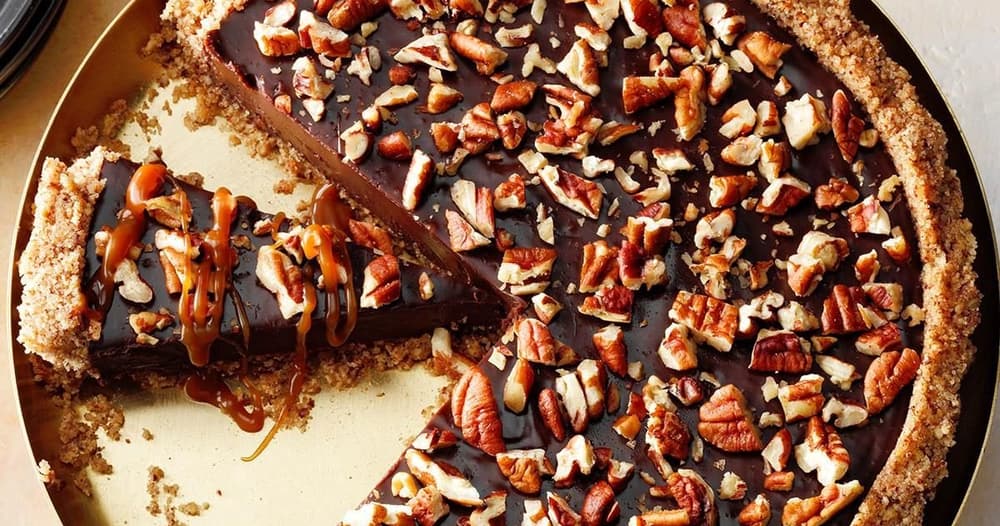 Turtle Tart with Caramel Sauce | Punchfork