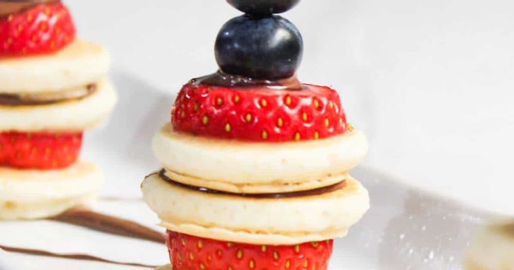 Mini Pancake Skewers with Berries | Punchfork