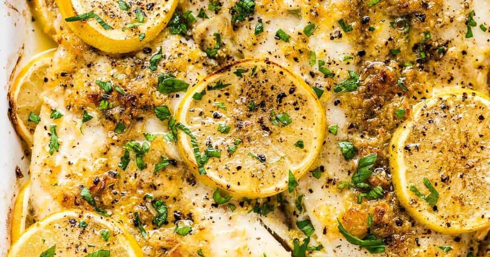 Baked Lemon Fish with Garlic Butter | Punchfork