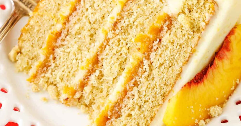 Brown Sugar Layer Cake with Peach Filling | Punchfork